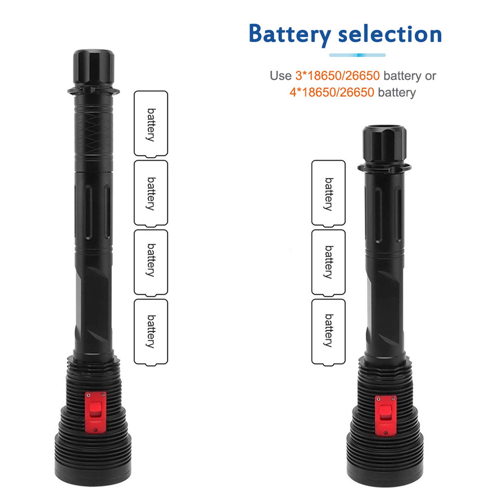 TWW Diving Flashlight, Pressure-Resistant Anti-Corrosion Diving Flashlight Professional Diving Flashlight Submarine Fishing Light,Yellow Light