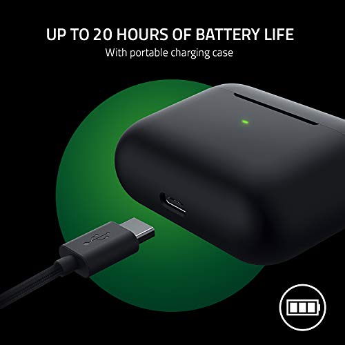 Razer Hammerhead True Wireless Pro Bluetooth Gaming Earbuds (2020 Model): THX Certified - Advanced Hybrid Active Noise Cancellation - 60ms Low-Latency - Touch Enabled - <20 Hr Battery Life - Black