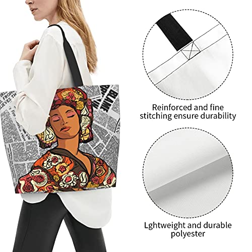 Wtonlaide African Abstract Beauty Shoulder Bag 3d Printed Canvas Tote Bag Shopping Bag Tote Bag Woman