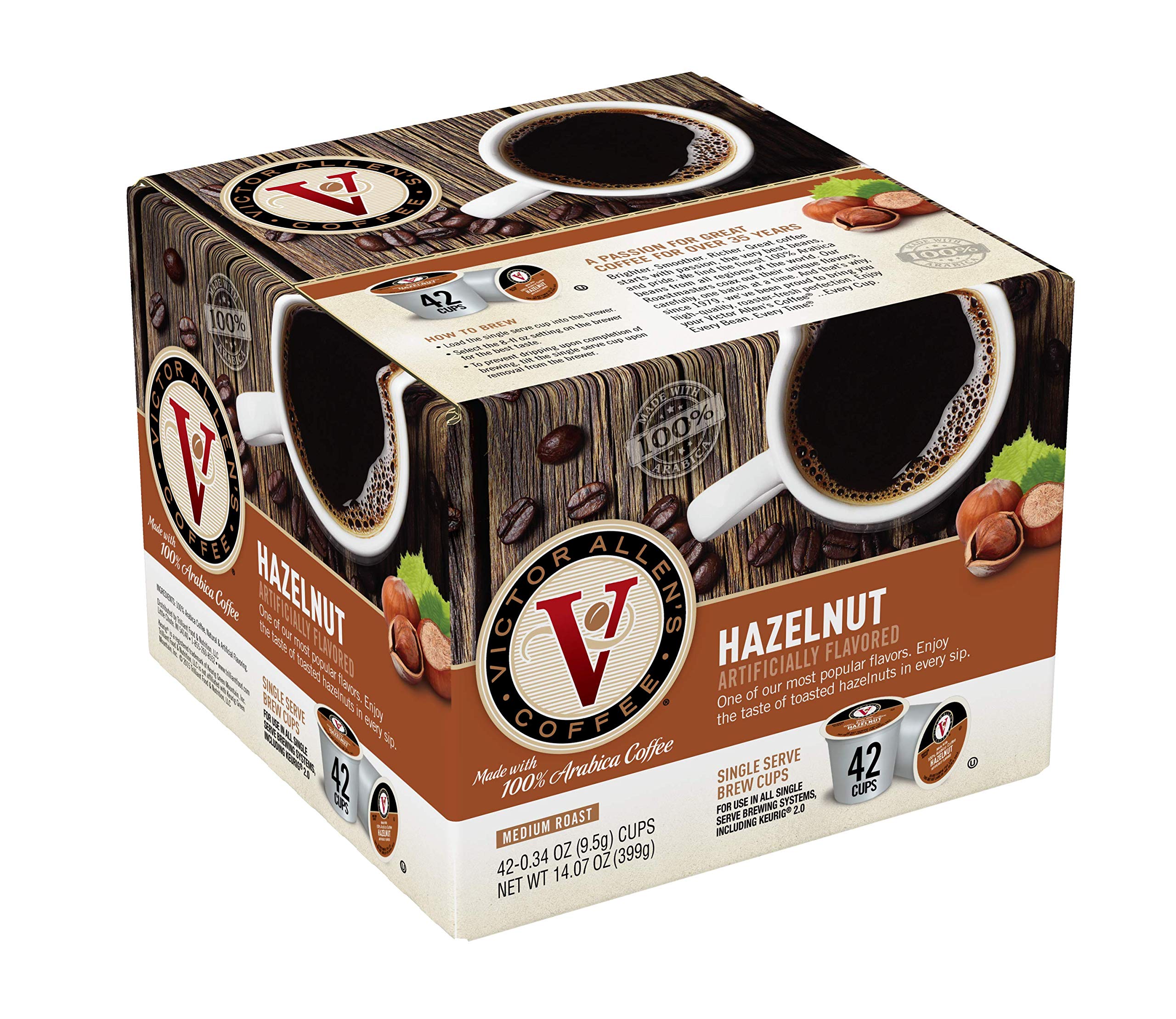 Victor Allen's Coffee French Vanilla and Hazelnut Flavored Medium Roast Single Serve Coffee Pods for Keurig K-Cup Brewers