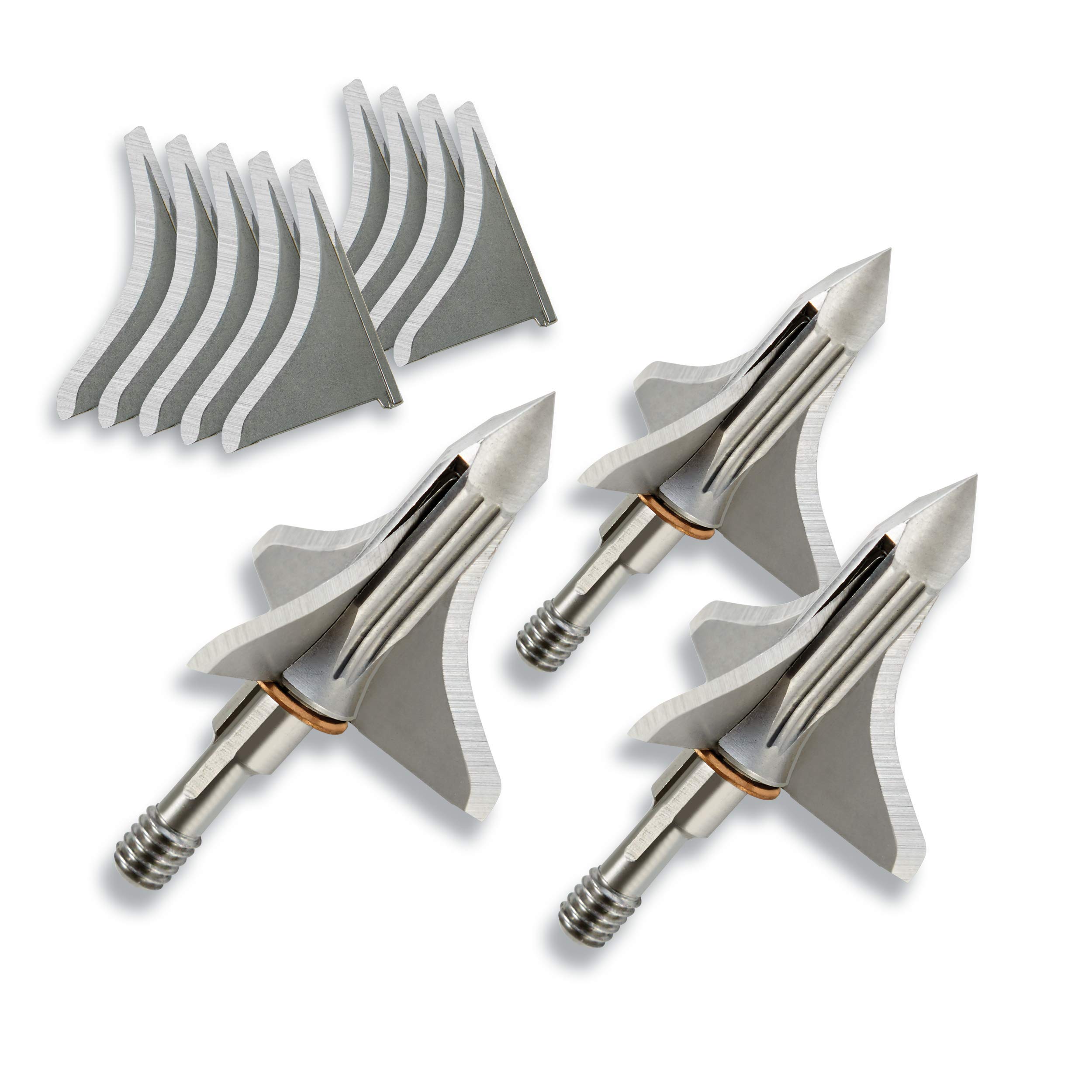 Trophy Taker Shuttle T-LOK 100 Grain Broadheads Combo Pack – 1 Pack of Broadheads & 1 Pack of Replacement Blades