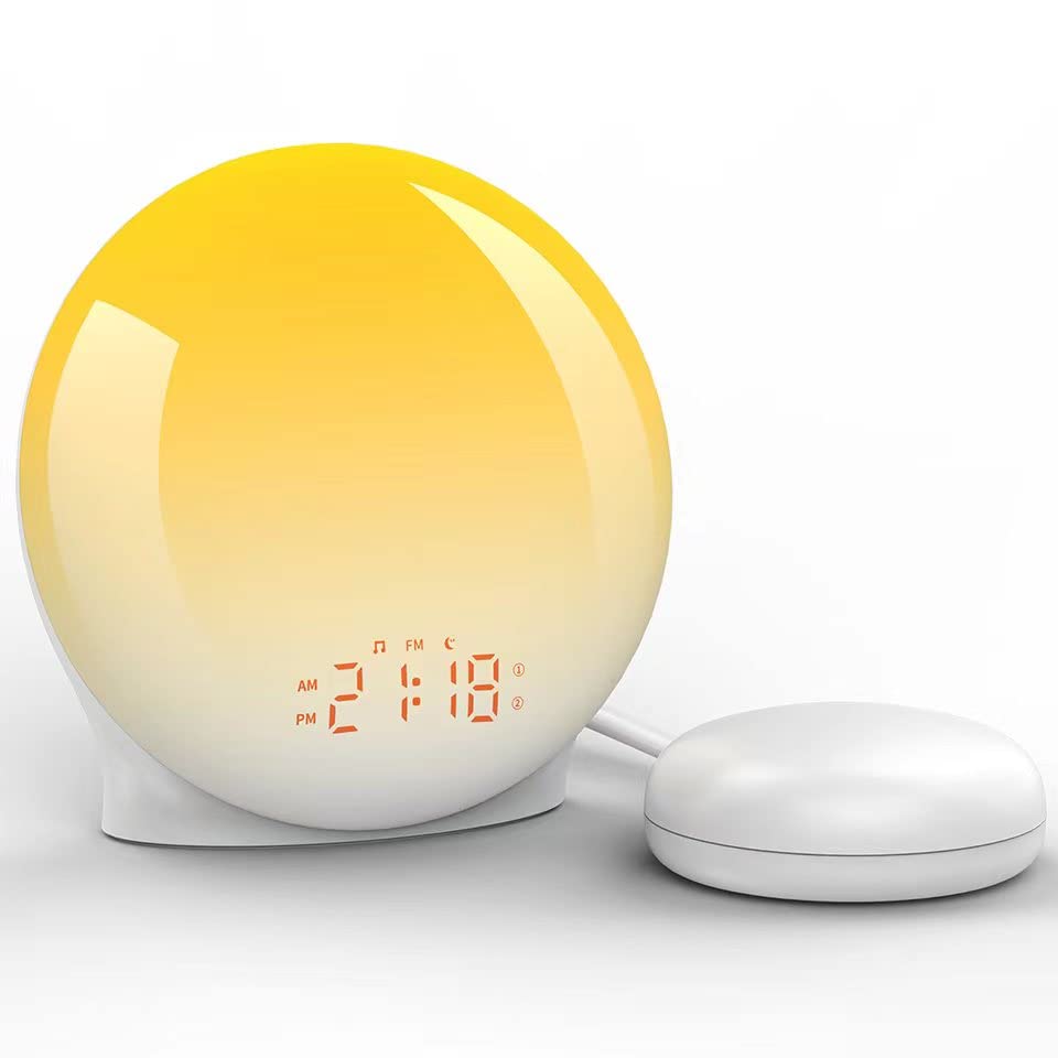 RUNYAO Sunrise Alarm Clock Wake Up Light with Bed Shaker…