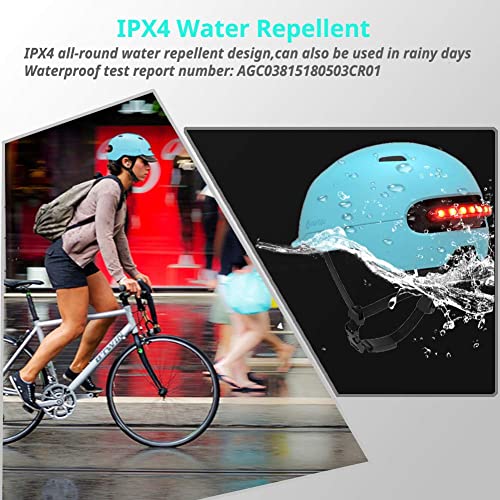 Smart4u Smart Bike Helmet with 3 Types of Alert Lights, Smart & Safe Bling Helmet, Comfortable, Lightweight, Breathable & Waterproof Cycling Helmet, Blue
