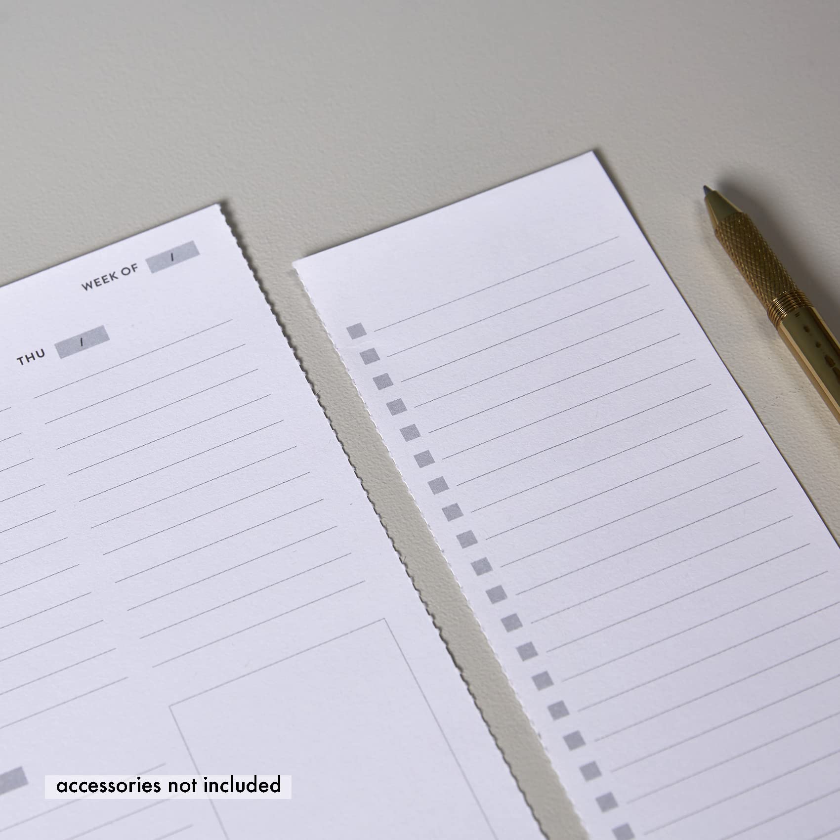 Stand Up Folio w Notepad - Focused Edition. Harbor Vegan Leather. Refillable Notepad Pocket. Folio and Notepad Set. 25 Sheets Weekly Planning Pad Included by Erin Condren.