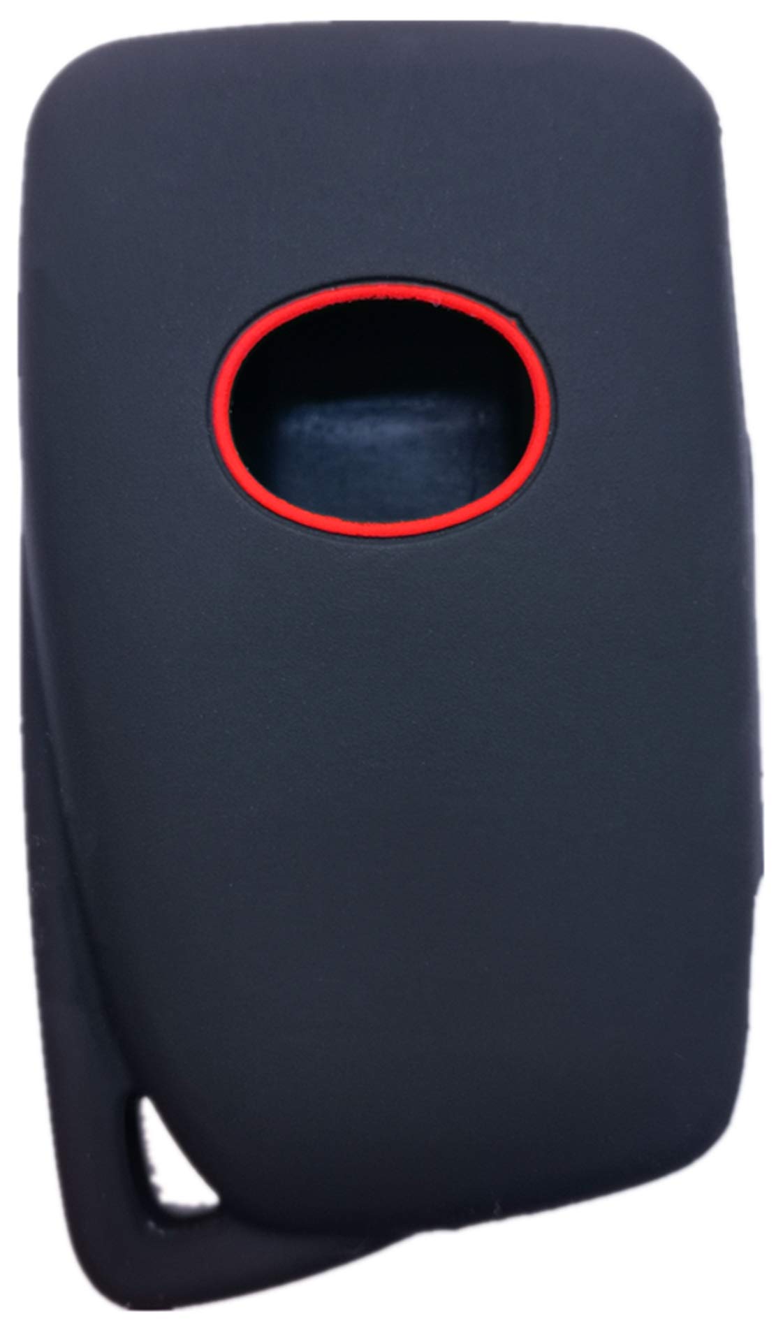 RUNZUIE Silicone Keyless Entry Remote Key Fob Cover Case Protector Shell for Lexus NX300h ES350 GS350 GS300h GS450h Black with Red 4 Buttons
