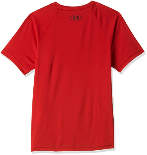Under Armour Boys' Tech Big Logo Short Sleeve Gym T-Shirt, Red (600)/Black, Youth Large