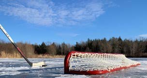 RinkMaster Single Piece Heavy Duty 2 inch Welded Steel Pond Hockey Net for The Backyard Rink - 72" W x 6" H x 12" D - Safe Hockey net