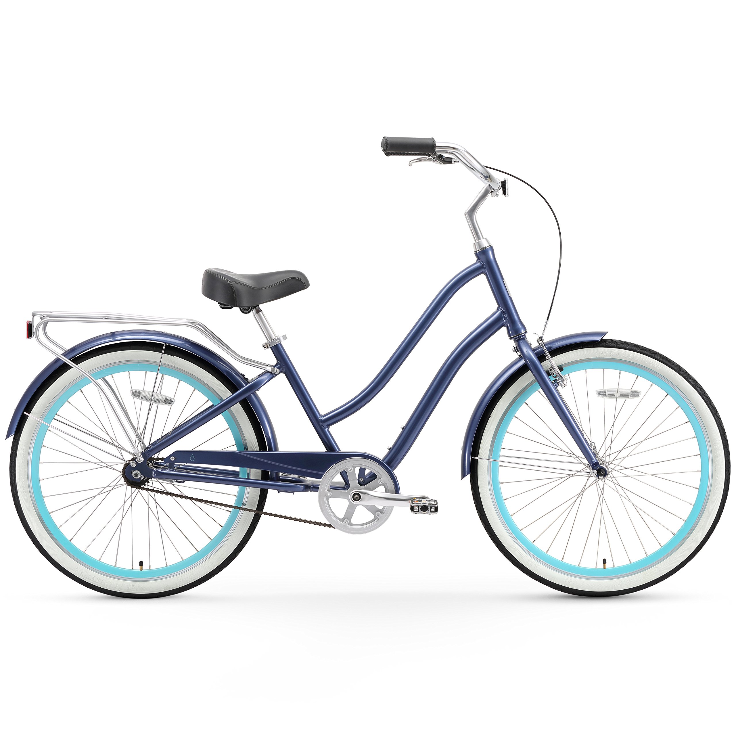 sixthreezero EVRYjourney Women's 1/3/7/21 Speed Step-Through Hybrid Cruiser Bicycle, 26"/24" Wheels, Multiple Colors