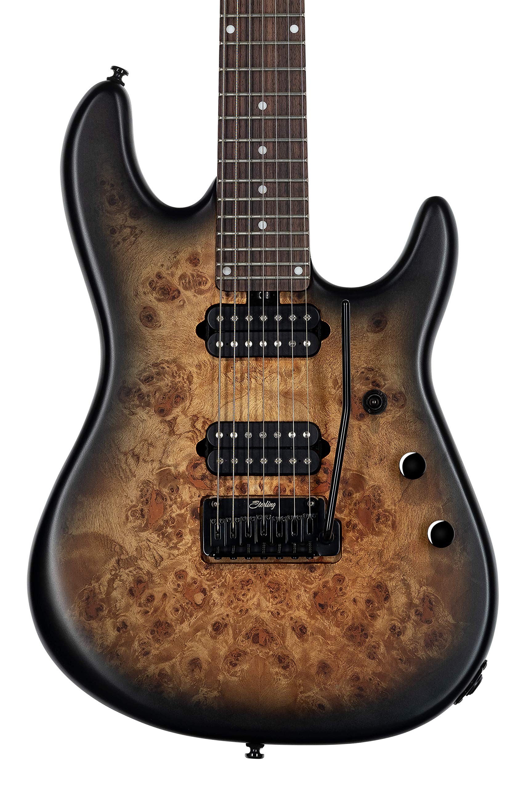 Sterling by Music Man 7 String Solid-Body Electric Guitar, Right, Natural Poplar Burst (RICHARDSON7-NPB)