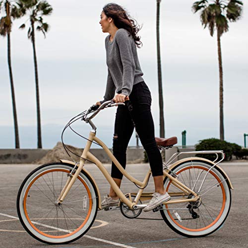 sixthreezero EVRYjourney Women's 1/3/7/21 Speed Step-Through Hybrid Cruiser Bicycle, 26"/24" Wheels, Multiple Colors