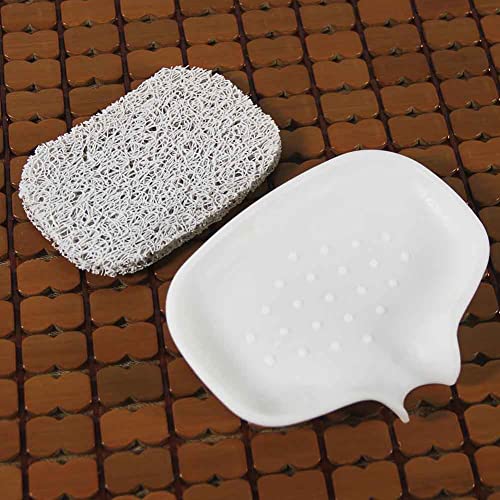 Soap Holder Set Non Slip Soap Holder Pad Soap Dishes for Bar Soap Self Draining Soap Tray for Shower Bathroom Kitchen Bathtub Keep Soap Dry Extend Soap Life (White)