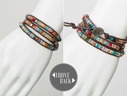 SPUNKYsoul 3 Wrap Dazzling Multi Color Crystal Leather Bracelet Collection