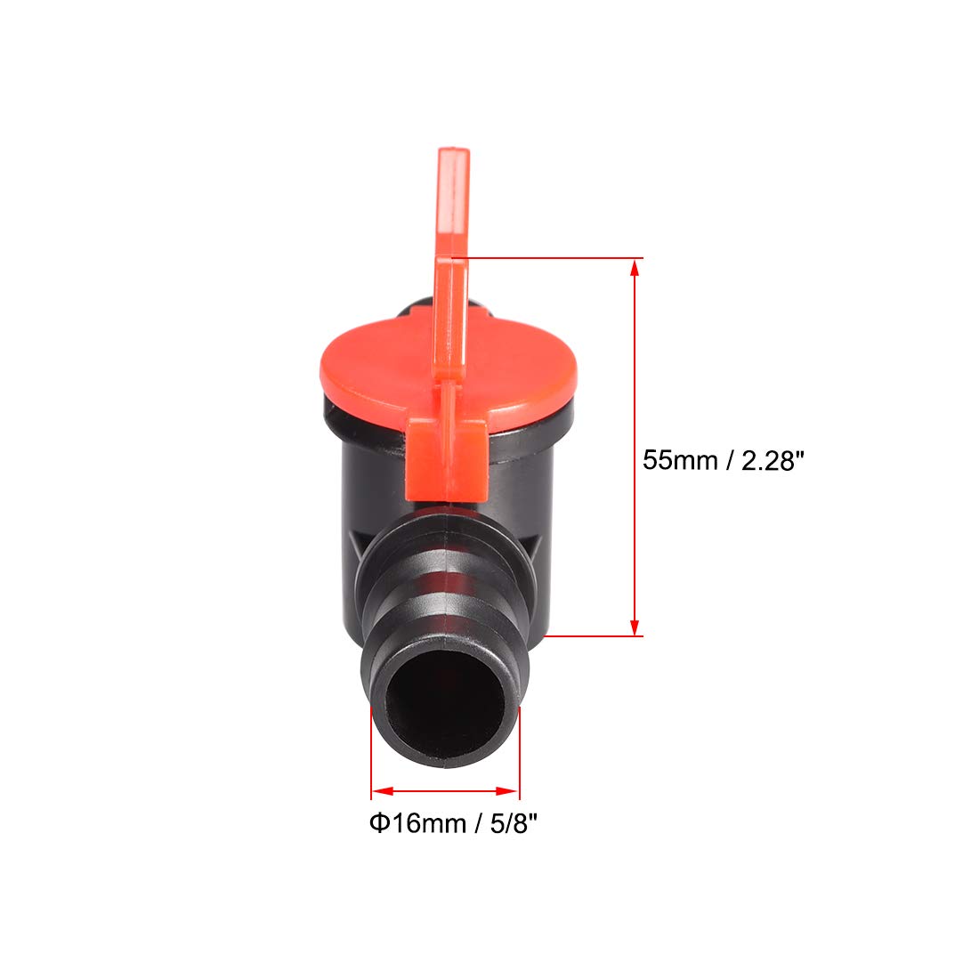 uxcell Drip Irrigation Barbed Valve for 5/8 Inch Double Male Barbed Valve Aquarium Water Flow Control Plastic Valve 3pcs