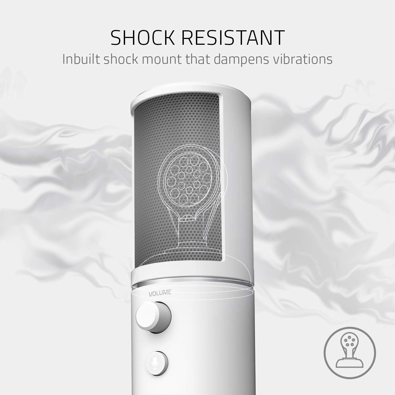 Razer seiren x USB Streaming Microphone Professional Grade builtin Shock Mount supercardiod Pickup Pattern Anodized Aluminum Mercury White renewed