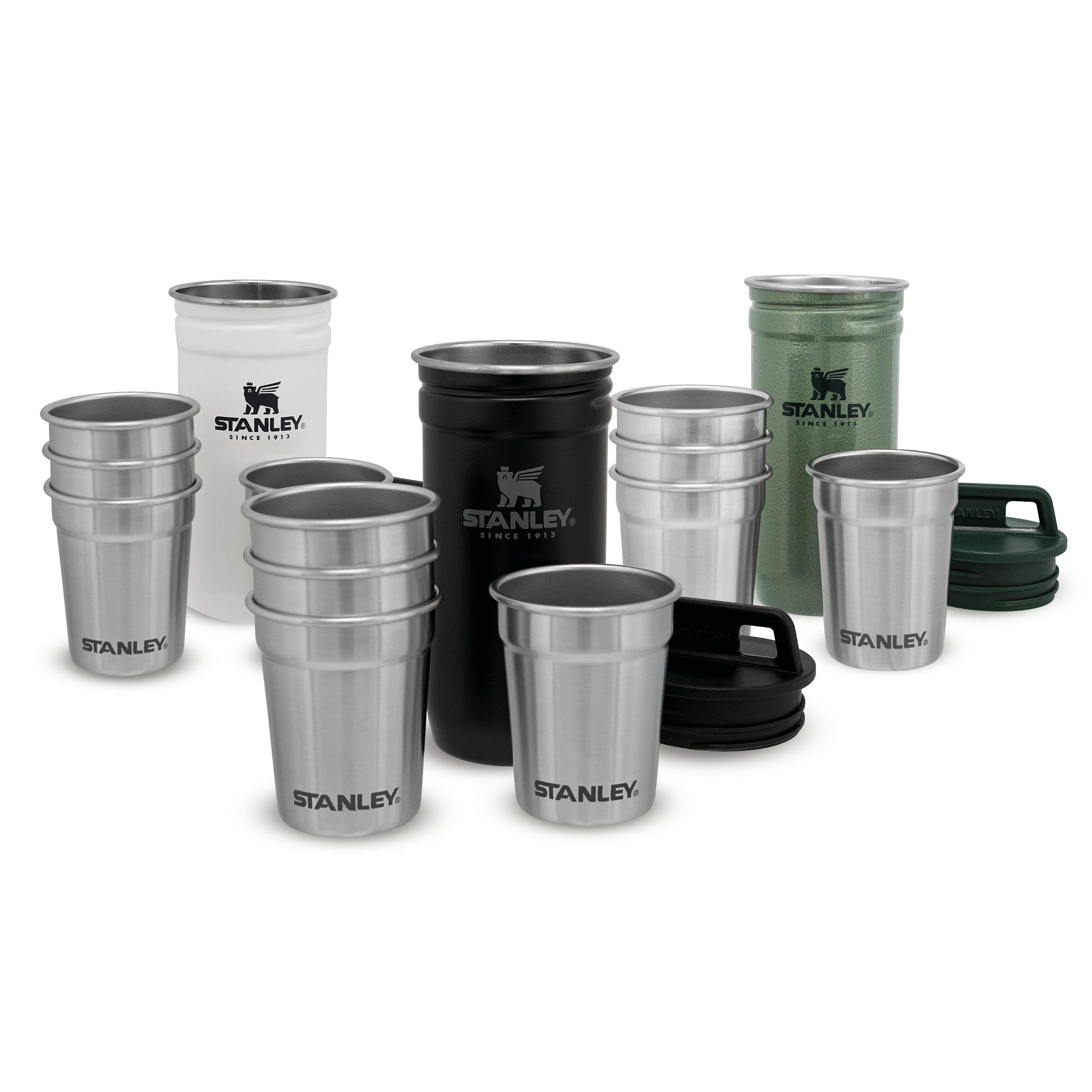 STANLEY Adventure Nesting Shot Glasses Set 0.59ML Matte Black - BPA Free Stainless Steel Shot Glasses - Packable Thanks to Nesting System - Dishwasher Safe