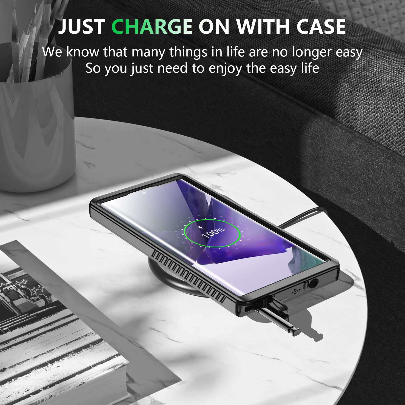 Temdan for Samsung Galaxy Note 20 Ultra Case Waterproof, Built in Screen Protector 360° Full Body Heavy Duty Shockproof IP68 Waterproof Note 20 Ultra Case for Samsung Note 20 Ultra 5G 6.9" Black