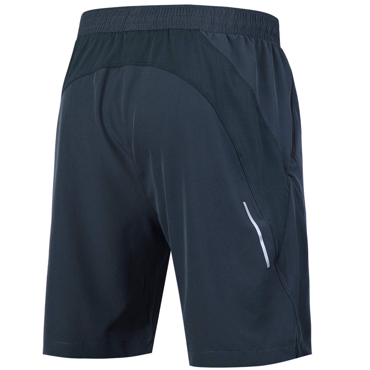 Souke Sports Men's Workout Running Shorts Quick Dry Athletic Performance Shorts Black Liner Zip Pockets