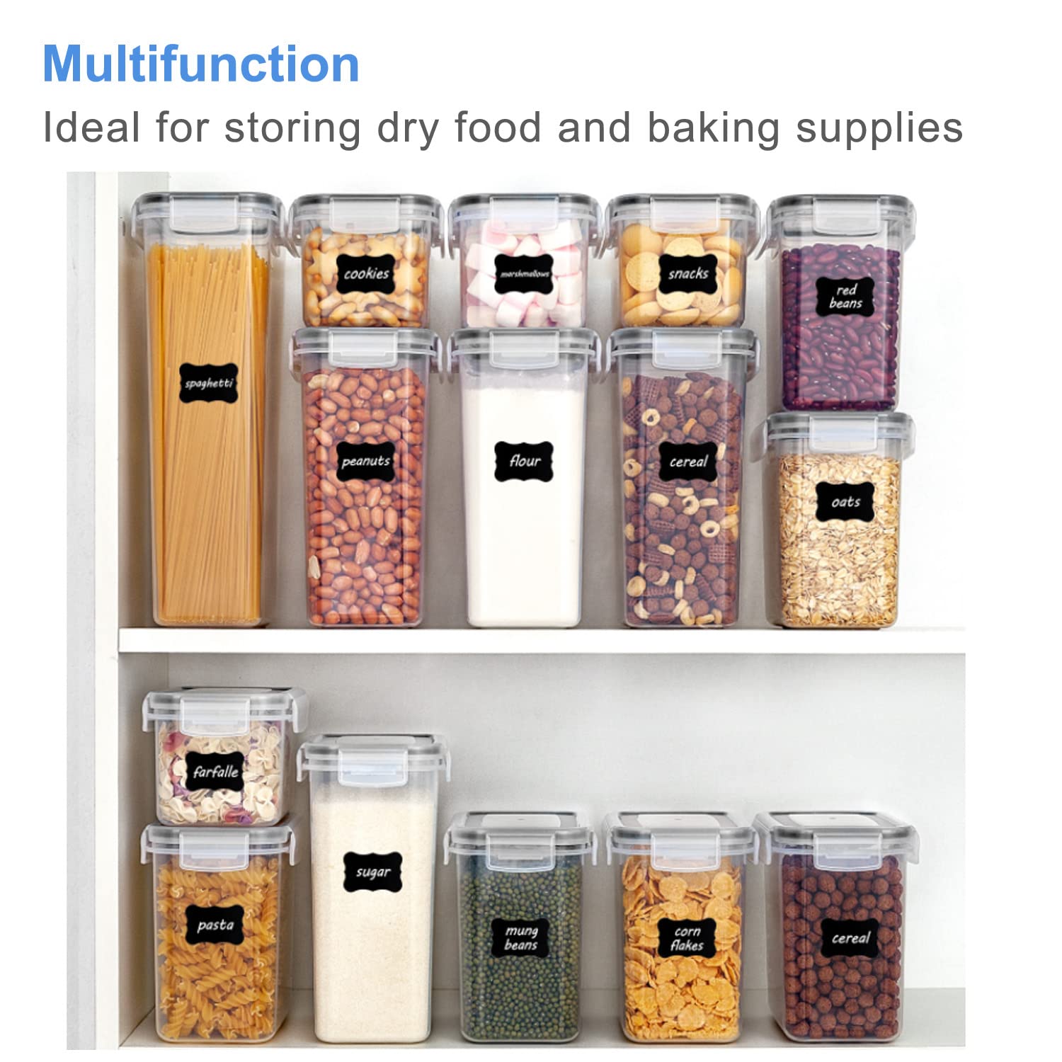 TINGFENG 8 PCS Airtight Food Storage Containers with Lids, BPA Free Plastic Storage Containers with Lids Food Container Sets