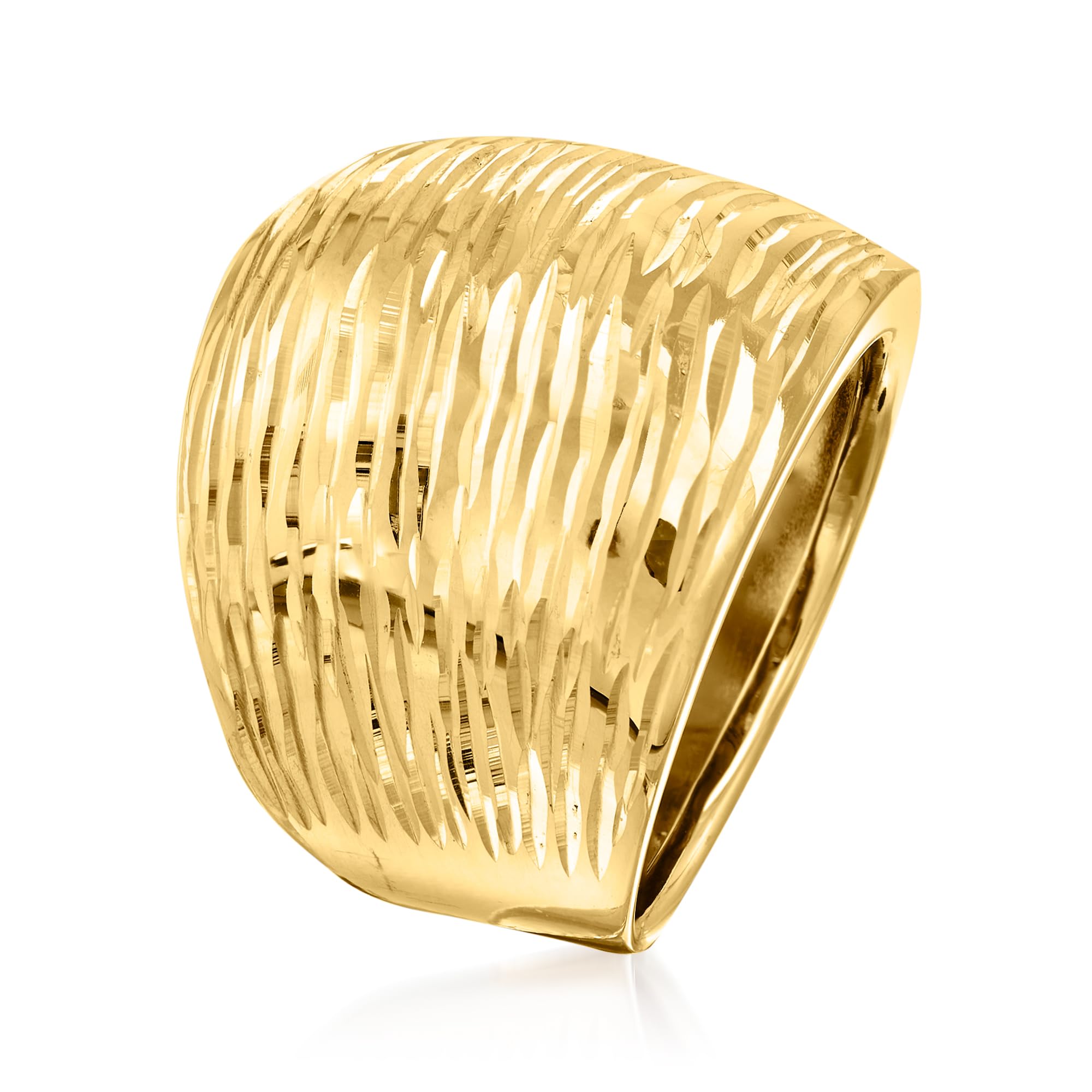 Ross-Simons Italian 14kt Yellow Gold Diamond-Cut Dome Ring. Size 7