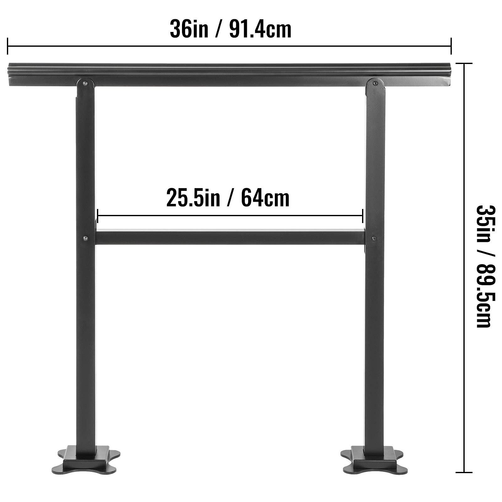 VEVOR Handrail for Outdoor Steps, 2-3 Steps Outdoor Handrail, Adjustable Aluminum Staircase Handrail, Thickened Stair Railings for Porch Railing, Deck Handrail