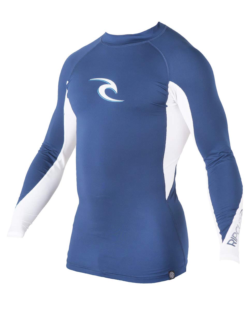 Rip Curl Wave Long Sleeve Rash Guard, Navy, 2XL