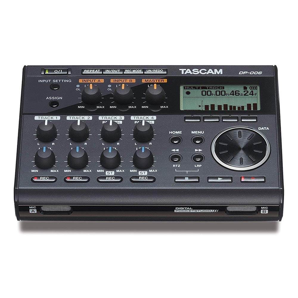 Tascam DP-006 6-Track Digital Pocketstudio with Tascam PS-P520E AC Power Adapter, Polsen HPC-A30 Headphones & 32GB Memory Card Bundle