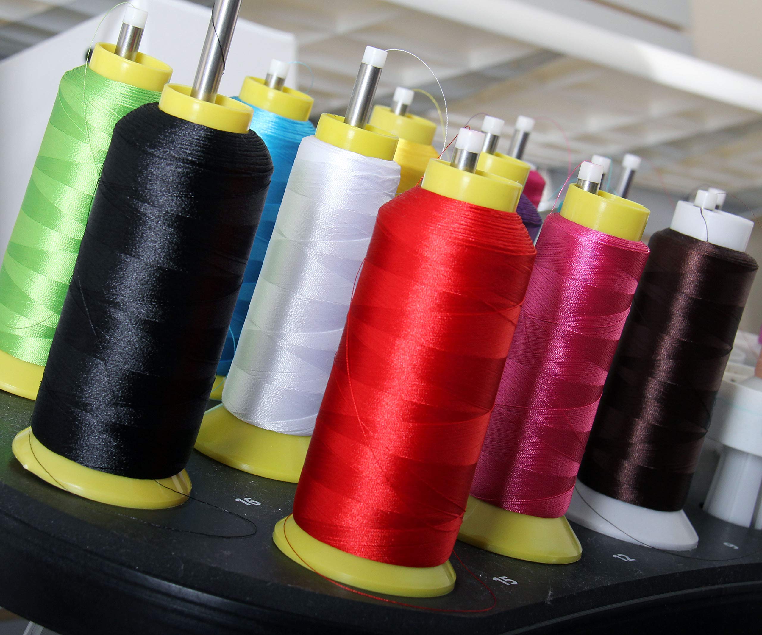 Threadart Large 5000m Cones Polyester Machine Embroidery Thread | Huge 5000M (5500 Yard) Cones 40wt | For Brother Janome Bernina Embroidery & Sewing Machines | No. 394 - Dk Maroon
