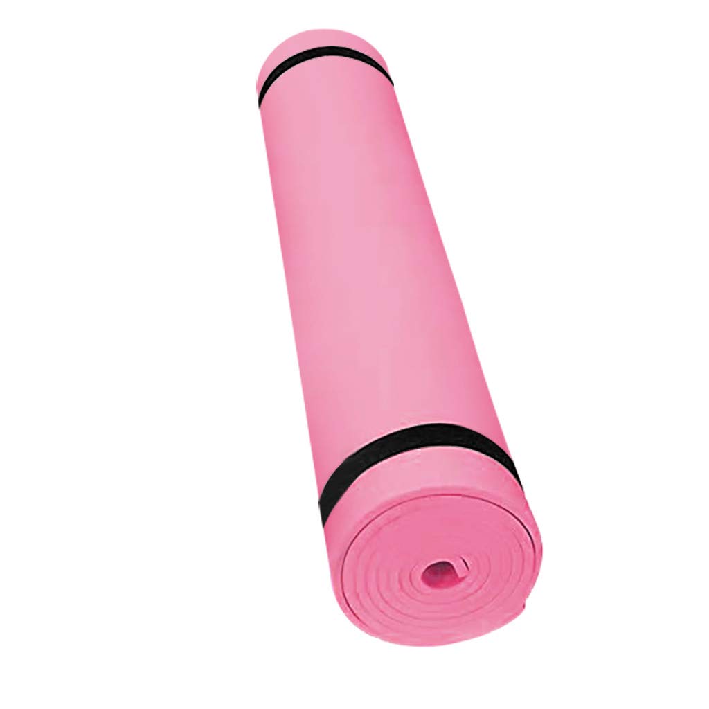 Yoga Mats Fitness - 4MM EVA Durable Thick Yoga Mat Non-Slip Exercise Pad Mat (Pink)