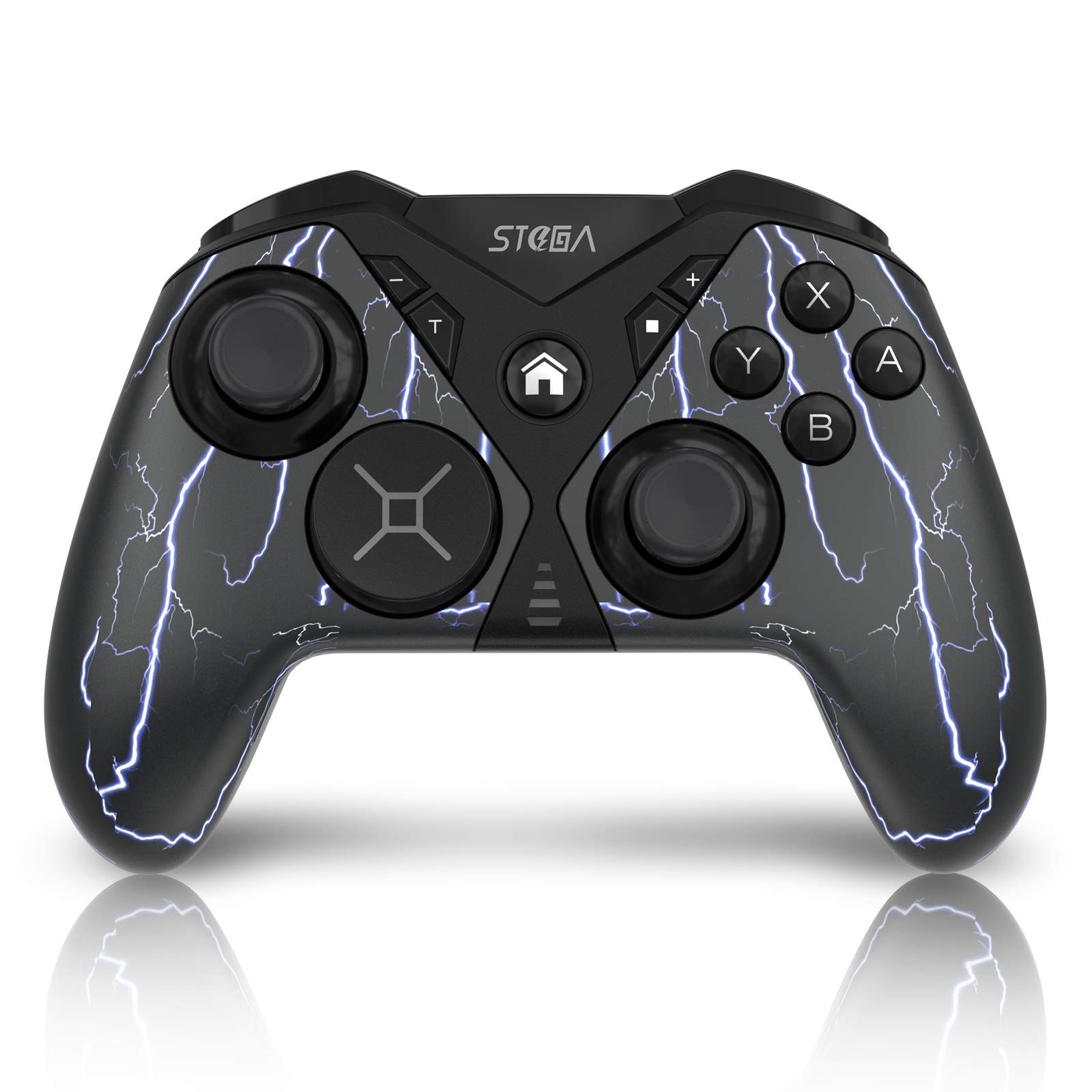 Wireless Controller for Switch/Switch Lite, STOGA Pro Controller Compatible with Nintendo Switch with Motion Control and Dual Vibration, DIY Replaceable Cases (Black)