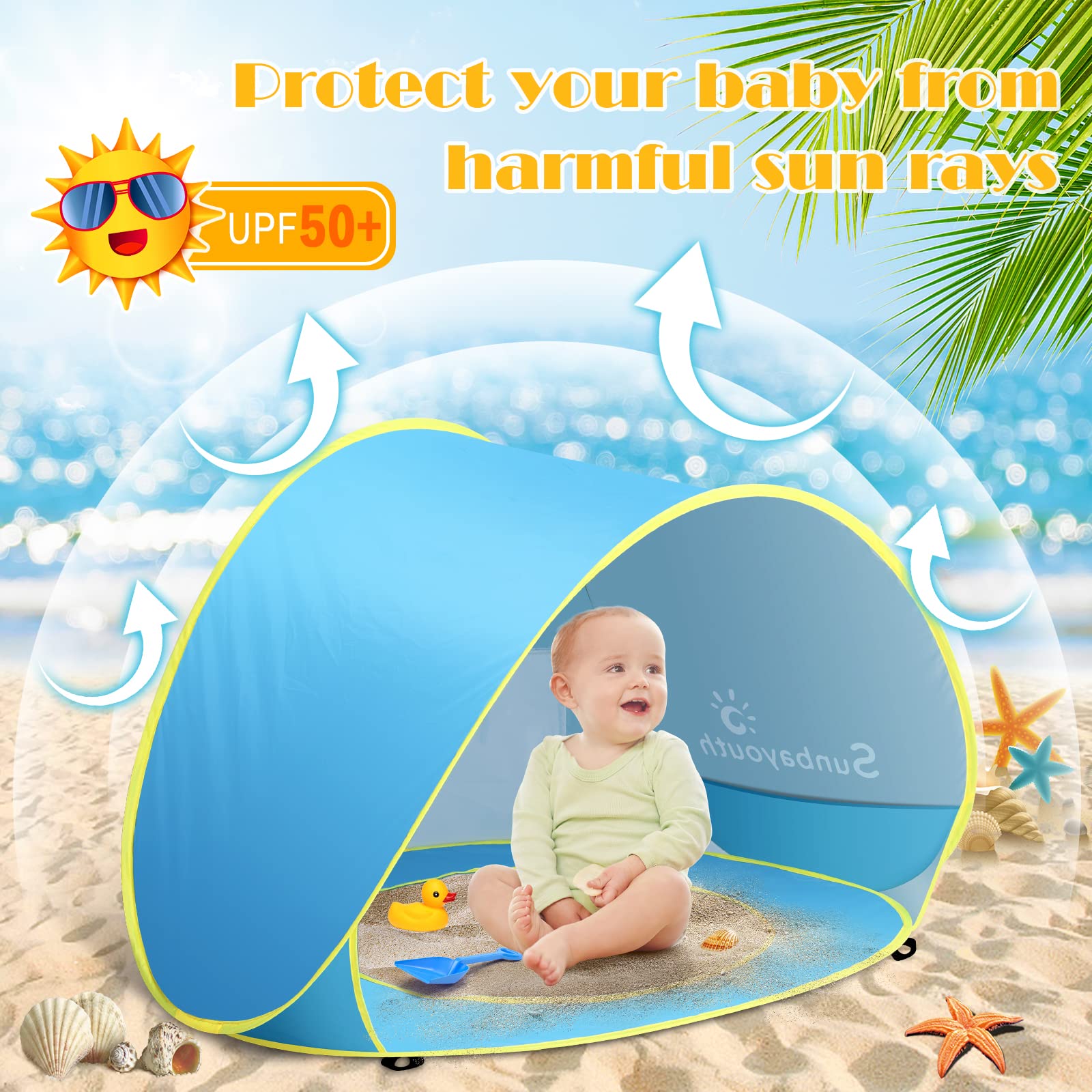 Sunba Youth Baby Pool Tent, UV Protection Infant Pop Up Sun Shelters Shade