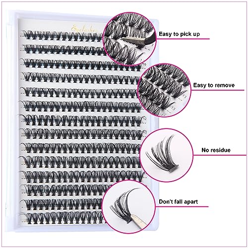 snowcastleLash Clusters 40D-0.07D-9-16MIX LASH Individual Lashes 280 Clusters False Eyelash 30D 40D Cluster Eyelash Extensions Individual Lashes Cluster DIY Lash Extensions at Home (40)