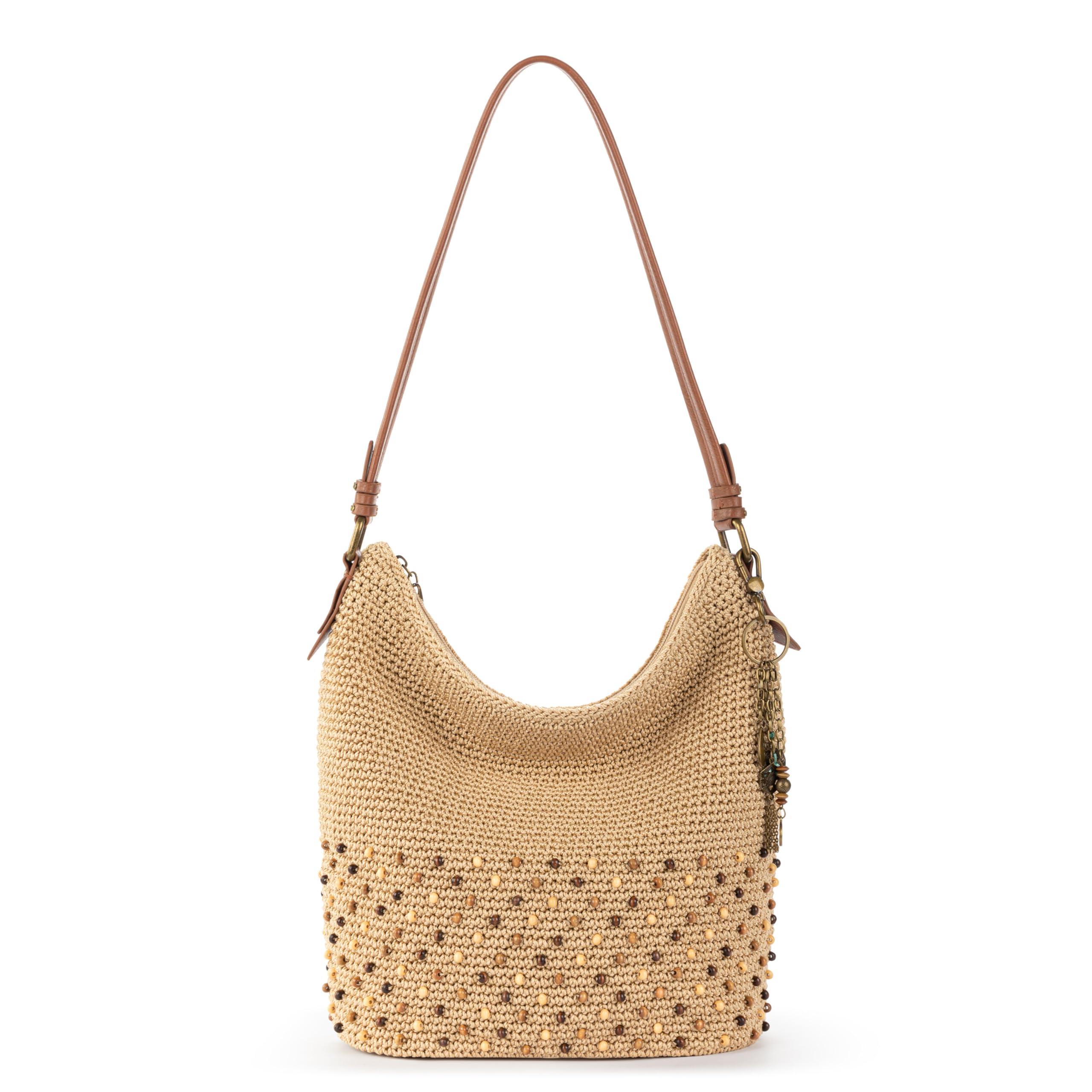 The Sak Womens Hand-crochet, & Silhouette, Sequoia Hobo Bag in Hand Crochet Soft Slouchy Silhouette Timeless Elevated Design, Shitake, One Size US