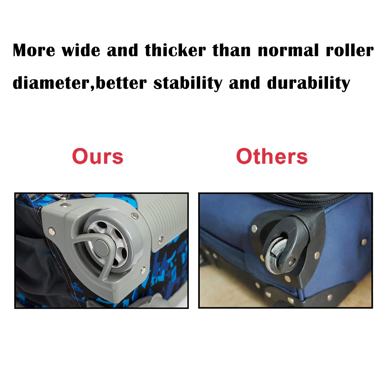 WEISHENGDA 18 inches Wheeled Rolling Backpack for Adults and School Students Short Trip Books Laptop Trolley Bags, Red Star