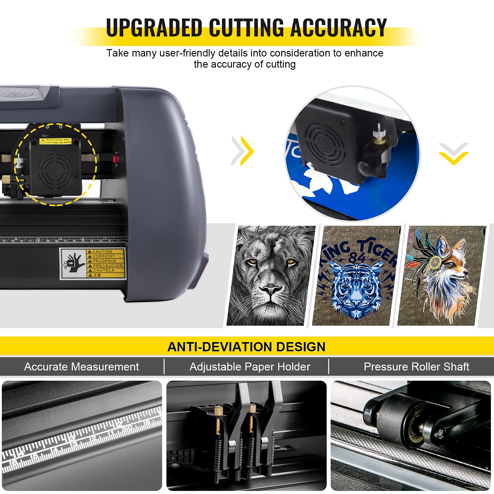VEVOR Vinyl Cutter, 34 in / 870 mm Vinyl Plotter, Off-line Cutting Machine w/LCD, Desktop Design, Adjustable Force and Speed for Sign Making Plotter, Available with COM, USB and U-Disk Windows