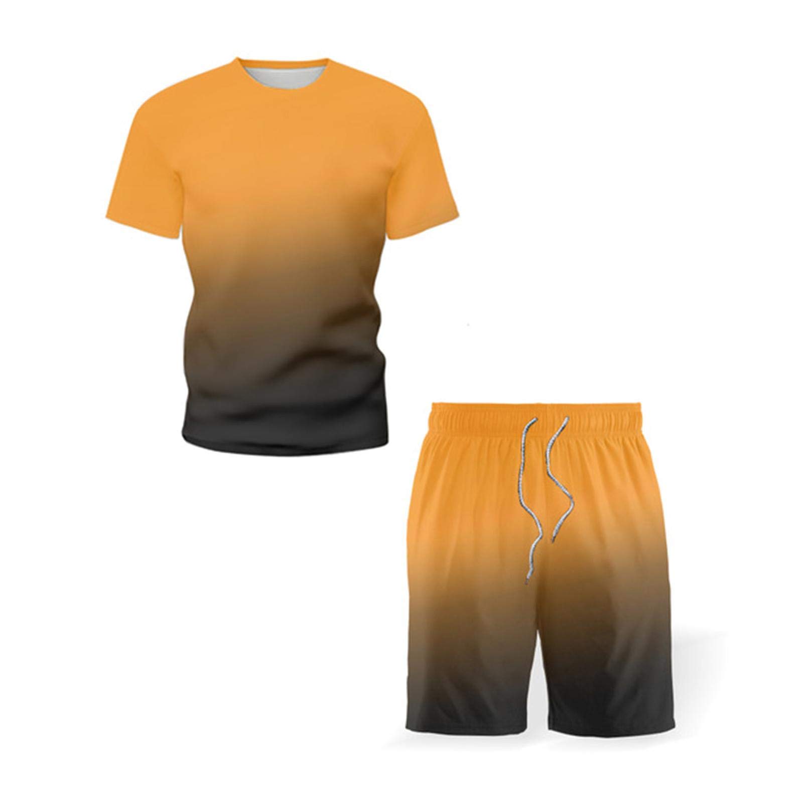 xzbailisha Men's Casual Tracksuit Short Sleeve Running Jogging Athletic Sweat Suits Set