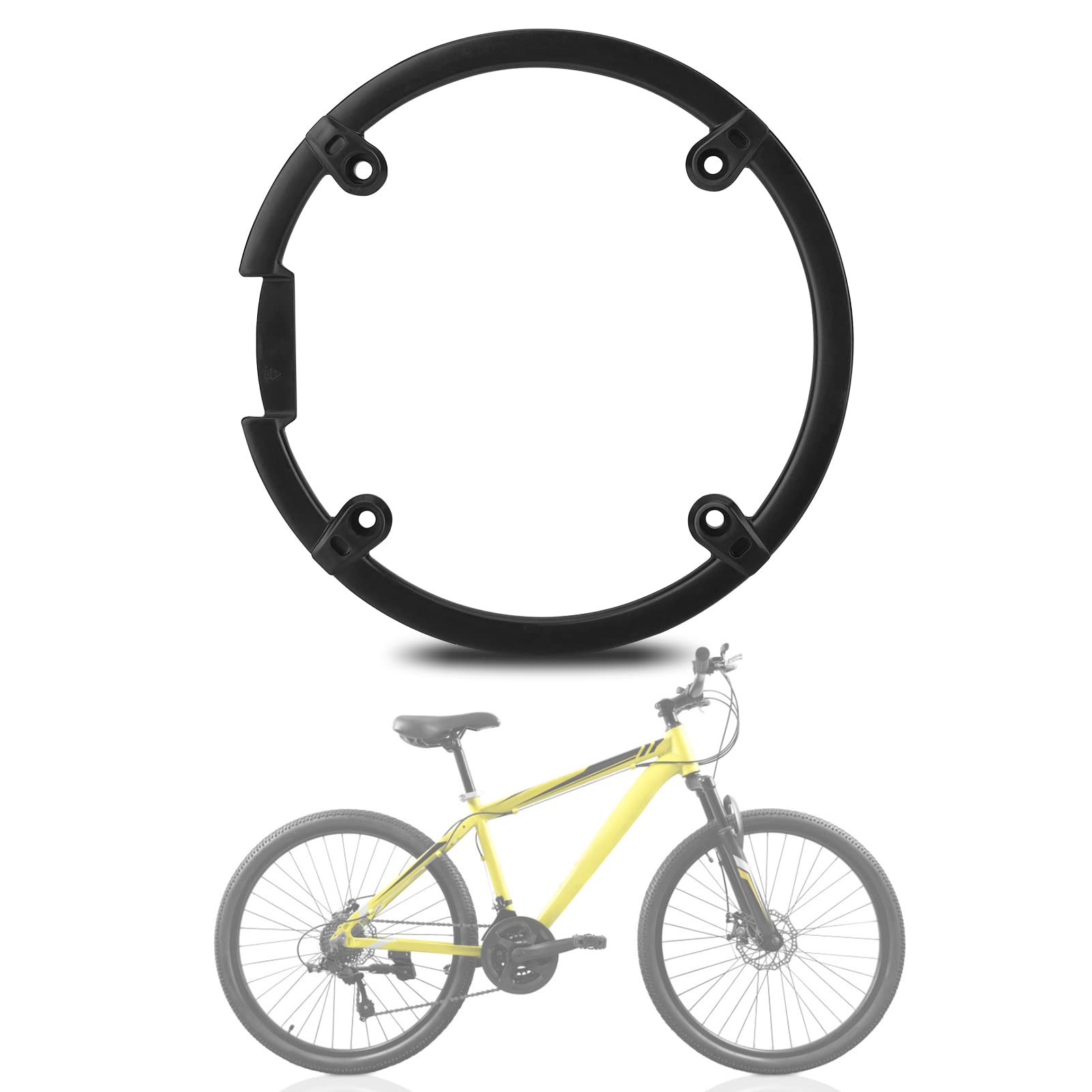 ROBTLE Crank Ring Protector, Plastic Mountain Bike Chain Guard Protector Bicycle Chain Wheel Crankset Support Protection Cover Accessories Suitable for M430 M590 M390, Black