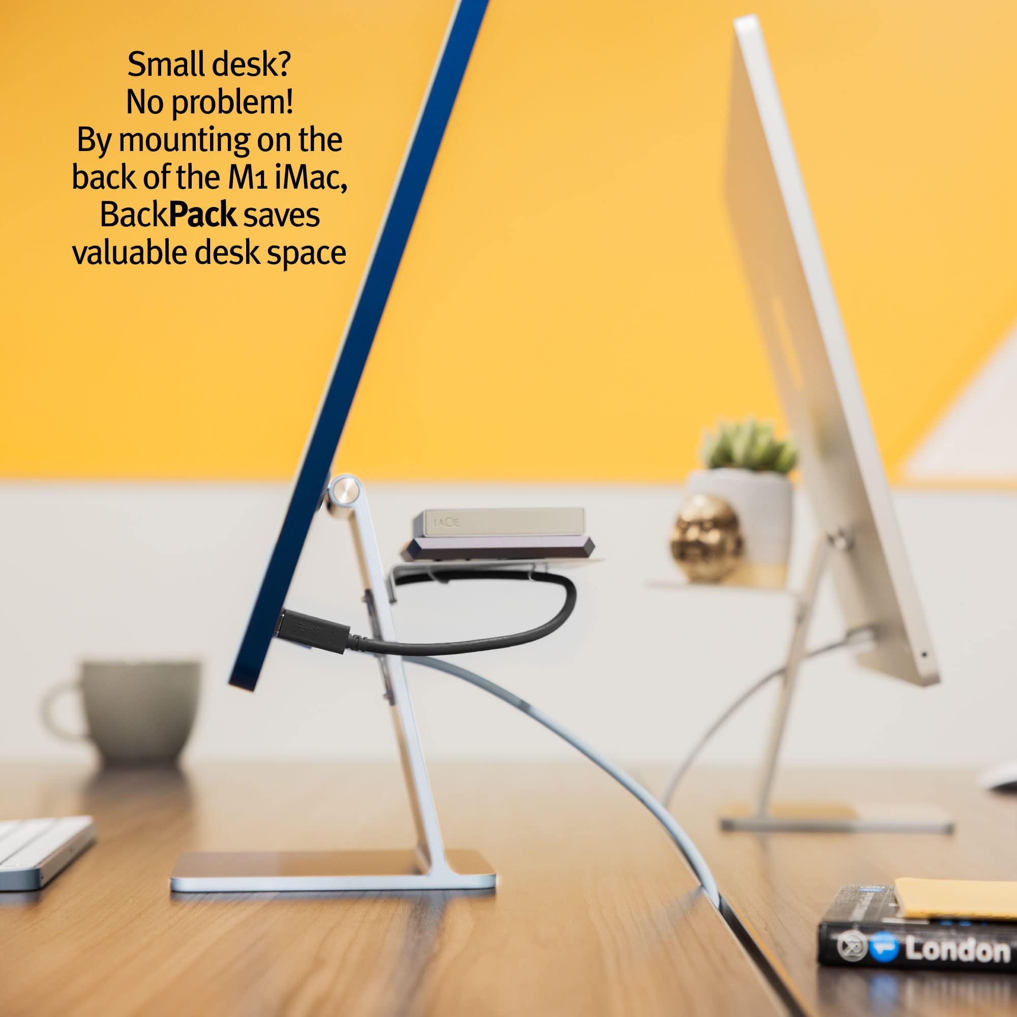 Twelve South Backpack for M1 iMac | Hidden Storage Shelf for Hard Drives and Accessories