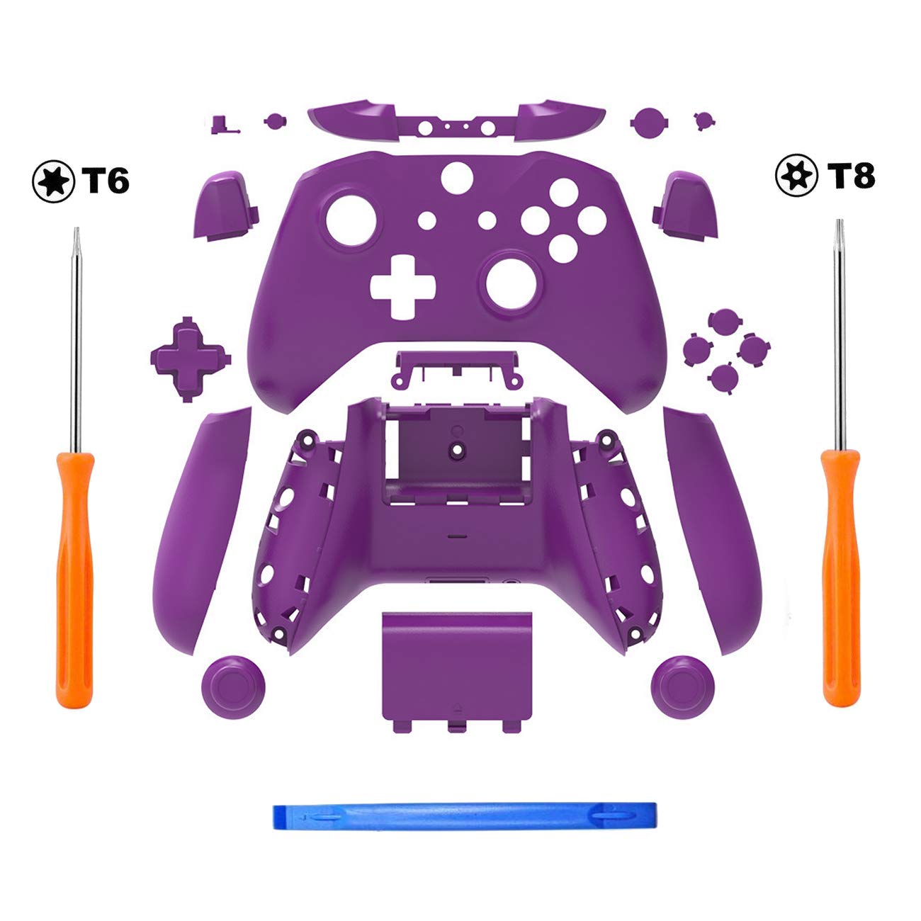 SN-RIGGOR Replacement Housing Full Shell Set Full Buttons Set Faceplates ABXY Buttons RB LB Bumpers for Xbox One S Slim Controller (3.5 mm Headphone Jack) S Controller Repair Parts (Black)