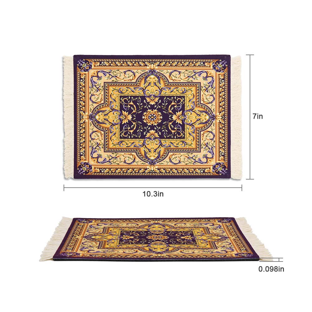 Vintage Mouse Pad, Persian Rug Style Anti-Slip Mouse Mat for Laptop Computer PC, Office Gaming Mousepad Oriental Persian Desk Rug Coaster by SubClap