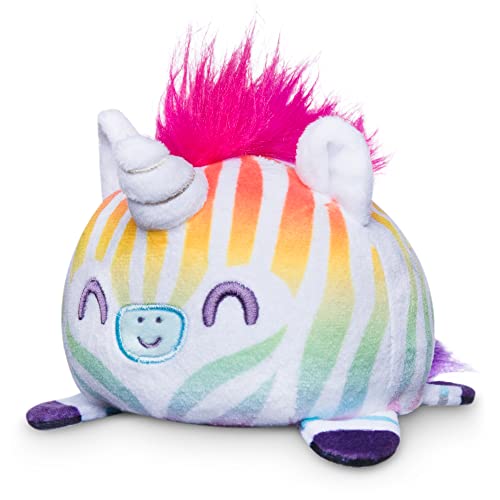 TeeTurtle - The Original Reversible Zebra Plushie - Rainbow Zebracorn + Gray Zebra - Cute Sensory Fidget Stuffed Animals That Show Your Mood 3.5 inch