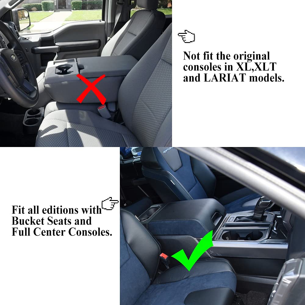 Vesul Center Console Armrest Storage Box Compatible with Ford F-150 F150 2015 2016 2017 2018 2019 ABS Tray Insert Organizer Glove Pallet
