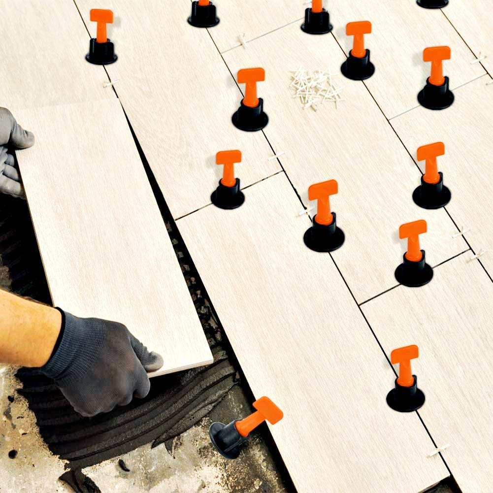Tile Leveling System 1/16" Kit, 200 PCS Tile Leveler Spacers,1000 PCS 1/12" Tile Spacers, 8 Wrench and 200 PCS 1/16" Replaceable Steel Pins Tile Tools Installation for Walls Flooring Ceramic