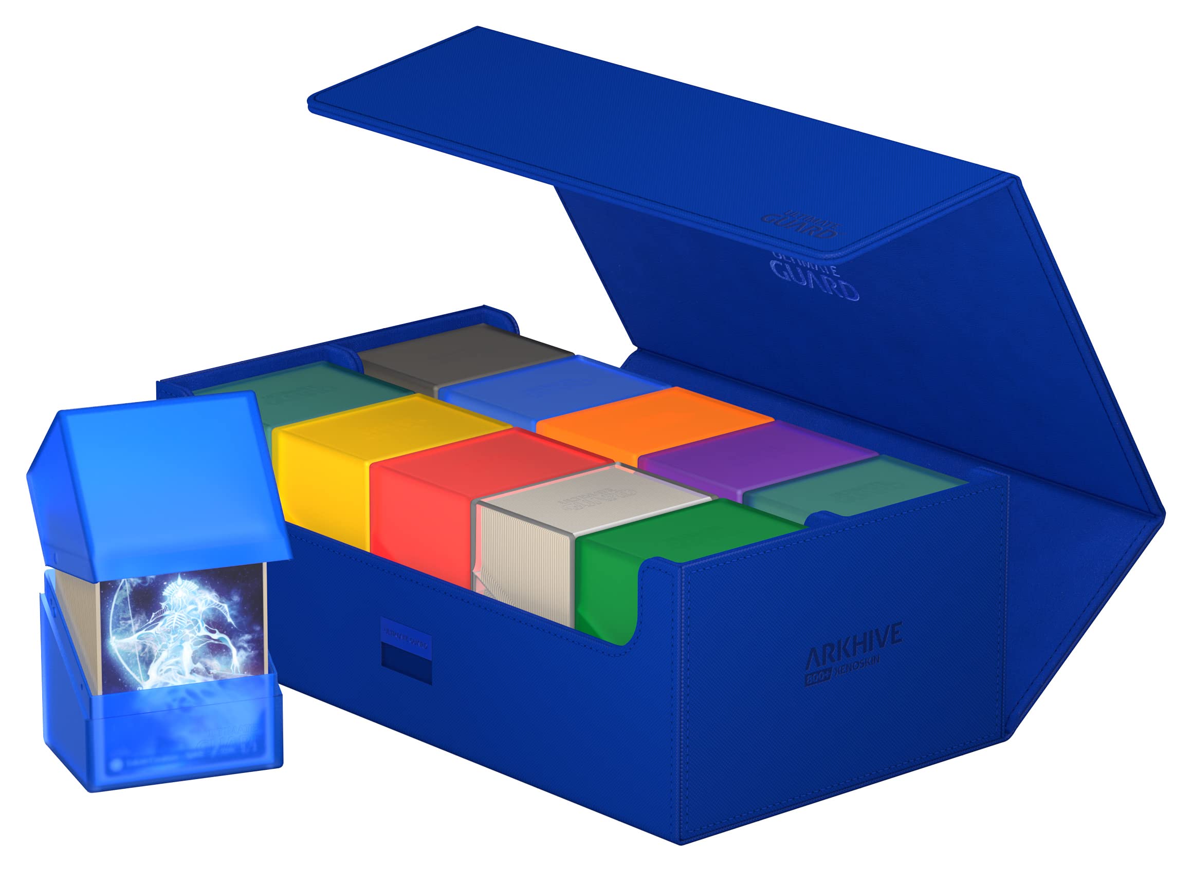 Ultimate Guard Arkhive 800+, Deck Case for 800 Double-Sleeved TCG Cards, Blue, Compatible with Boulders, Magnetic Closure & Microfiber Inner Lining