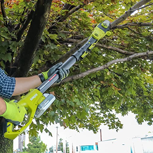 Sun Joe 24V-GTS4004-XT 24V IONMAX Blower,Hedge Trimmer & 8-in Pole Saw Kit w/2x24V 2.0-Ah Batt, Charger & Pole