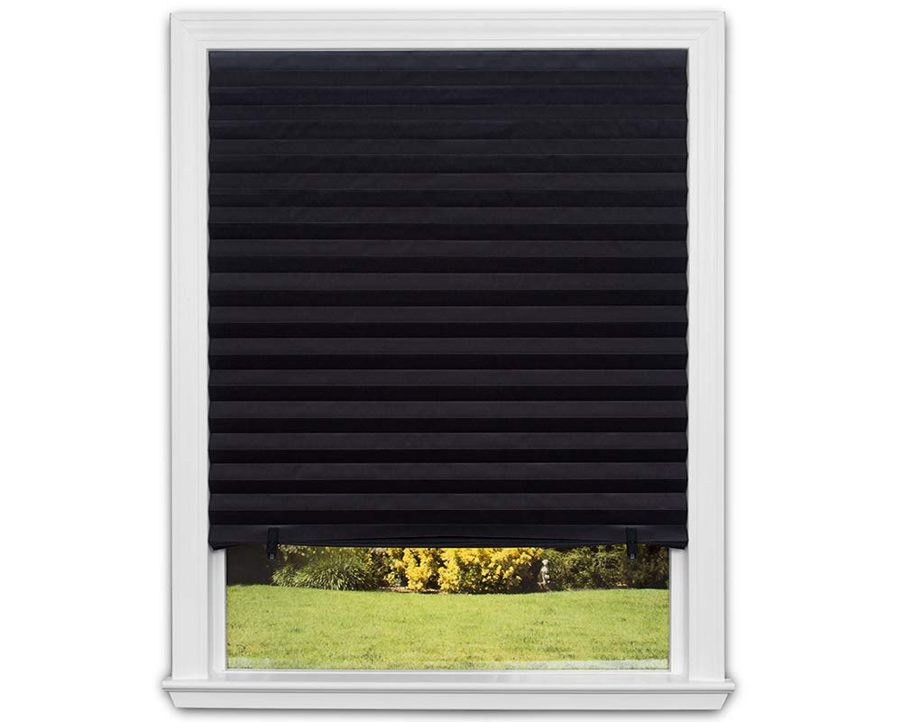 Redi Shade No Tools Original Blackout Pleated Paper Shade Black, 48 in x 72 in, 6 Count (Pack of 1)