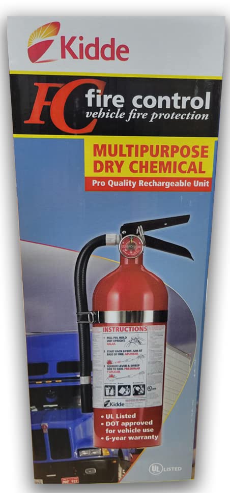 Safety and Trauma Supplies Hi-Viz All-in-One DOT OSHA Compliant Kit with 5LB 3A:40BC Kidde Fire Extinguisher Model PRO 5 TCM-8