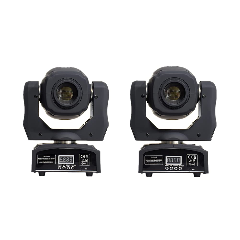 XPCLEOYZ Stage Lights Moving Head Light 8 Gobos 8 Colors 11 Channels 2PCS 60W Spotlight DMX 512 with Sound Activated for Wedding DJ Party Stage Lighting (90W-2PCS)