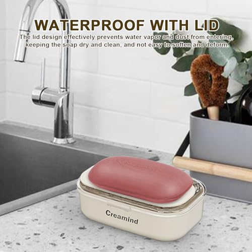 Soap Bar Container, Double Layer Soap Case with Lid, Long Lasting Wear Resistant Soap Holder, Durable Stain Resistant Shower Tray Accessories for Travel Camping Outdoor Gym Bathroom