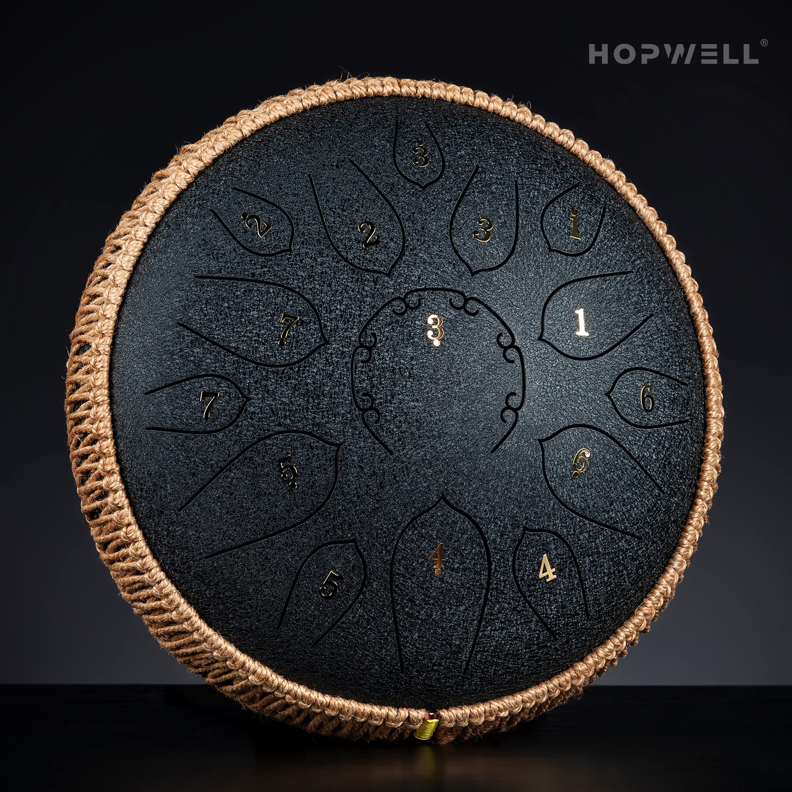 Steel Tongue Drum - HOPWELL 12 Inches 13 Notes - Percussion Instruments - Hand Pan Drum with Music Book, Drum Mallets and Carry Bag, C Major (Navy Blue)