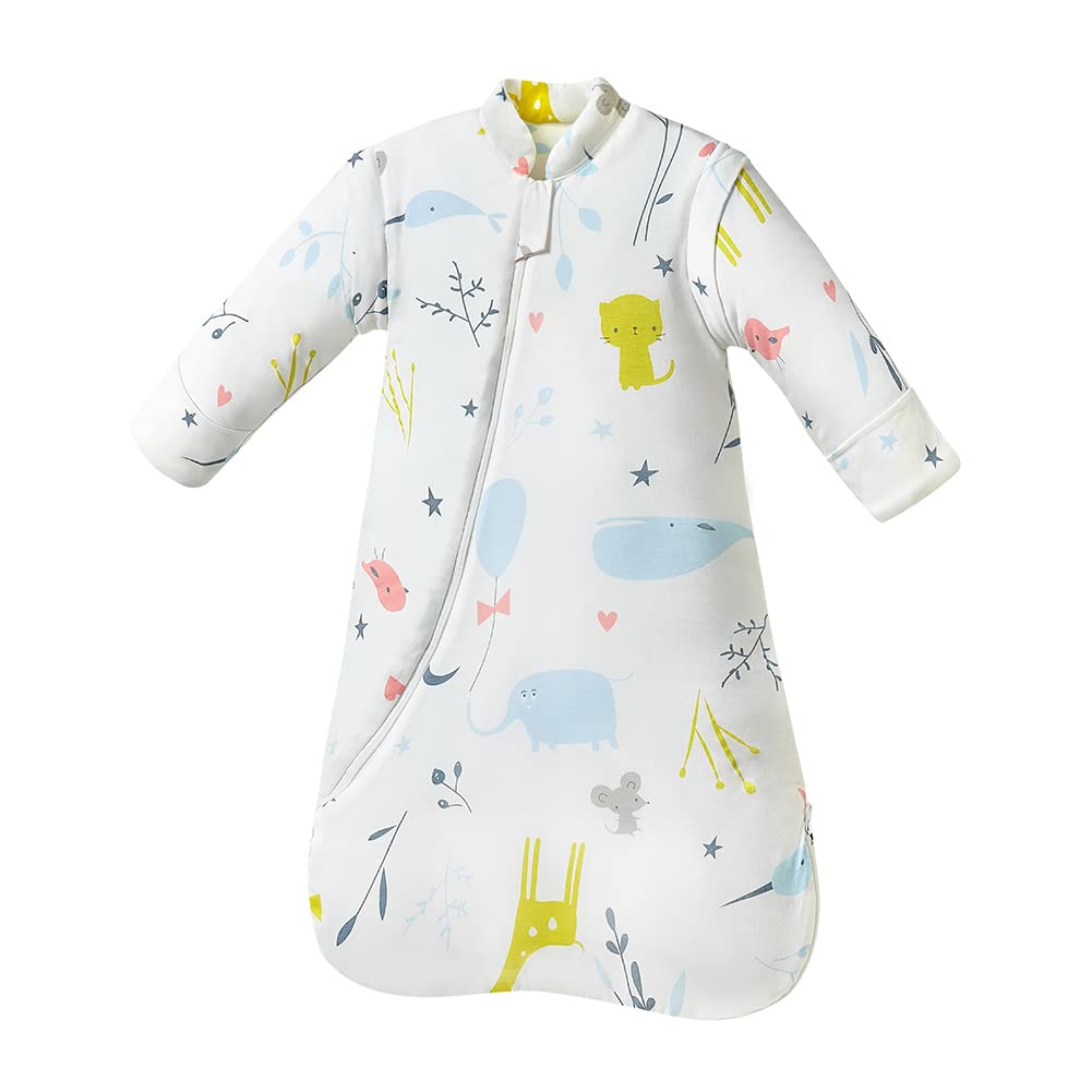 XIFAMNIY 1.5 TOG Baby Wearable Blanket Detachable Long Sleeve Swaddle Toddler Kids Sleeping Bag